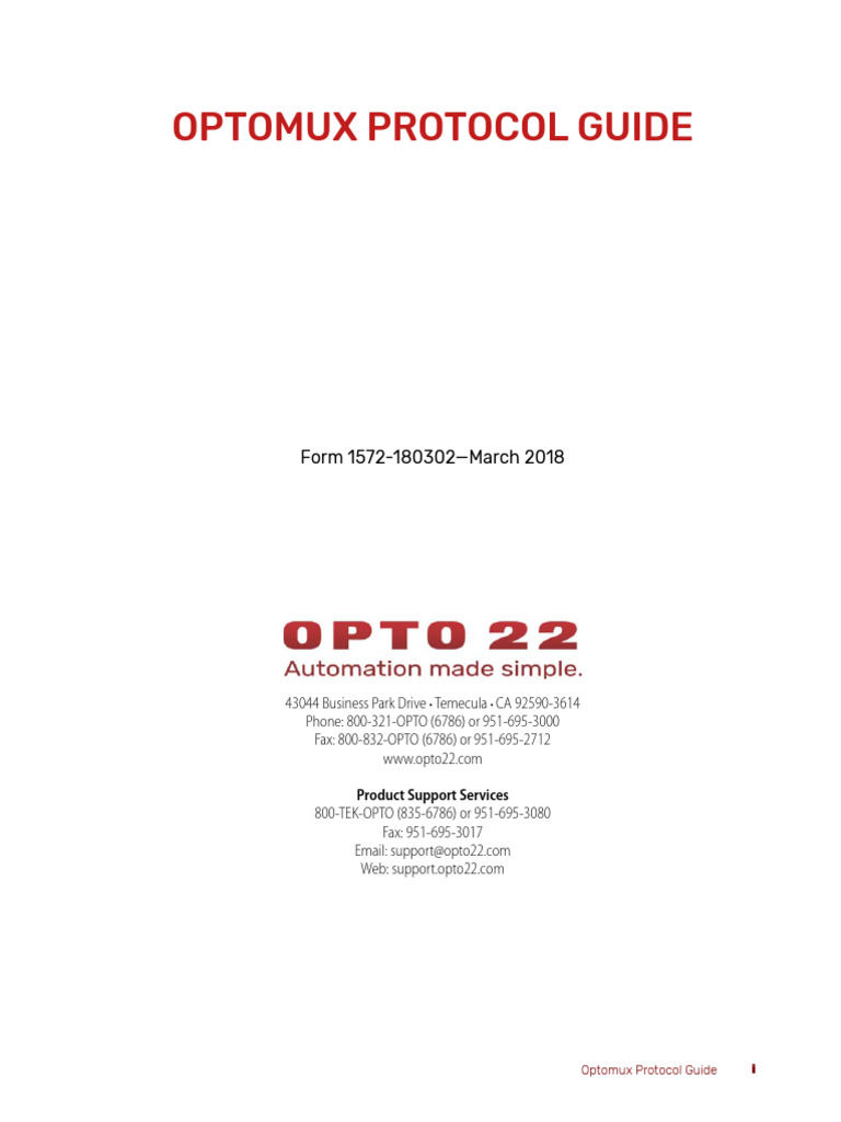 1572 Optomux Protocol Guide | Download Free PDF | Computer Architecture ...