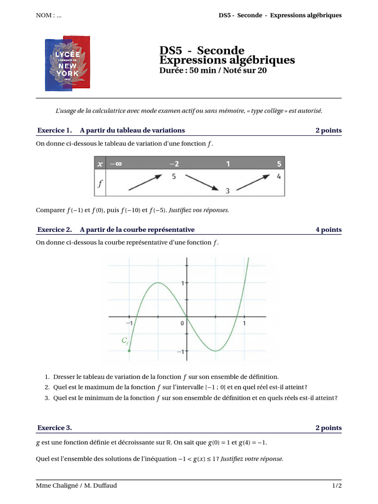 DS5 2nd 2022 23 Variations | PDF | Mathématiques | Analyse mathématique