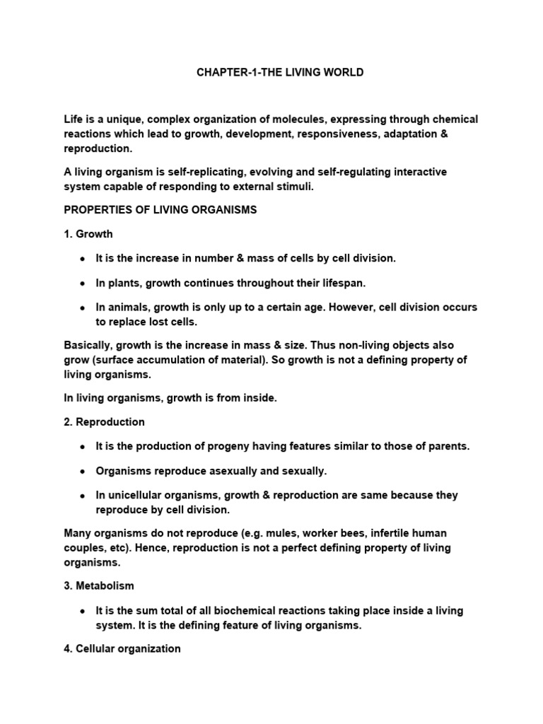 THE LIVING WORLD - Notes | Download Free PDF | Reproduction | Taxonomy ...