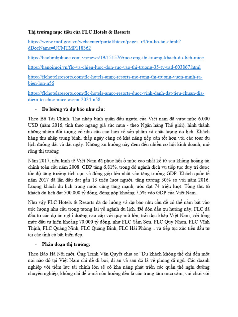 Thị trường mục tiêu của FLC | PDF