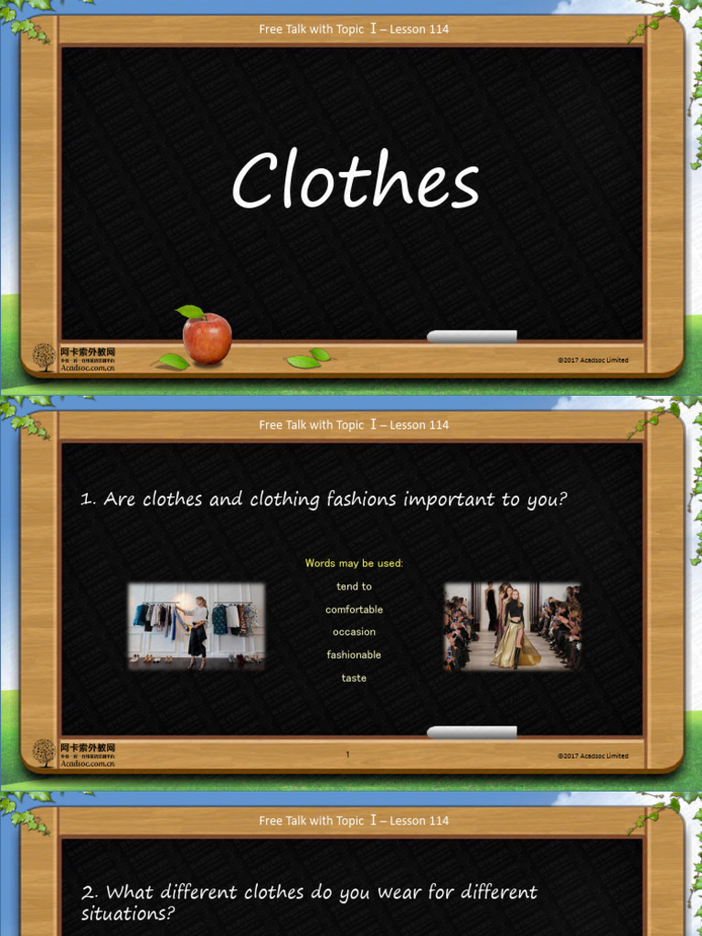 Lesson 114 | PDF | Clothing | Fashion