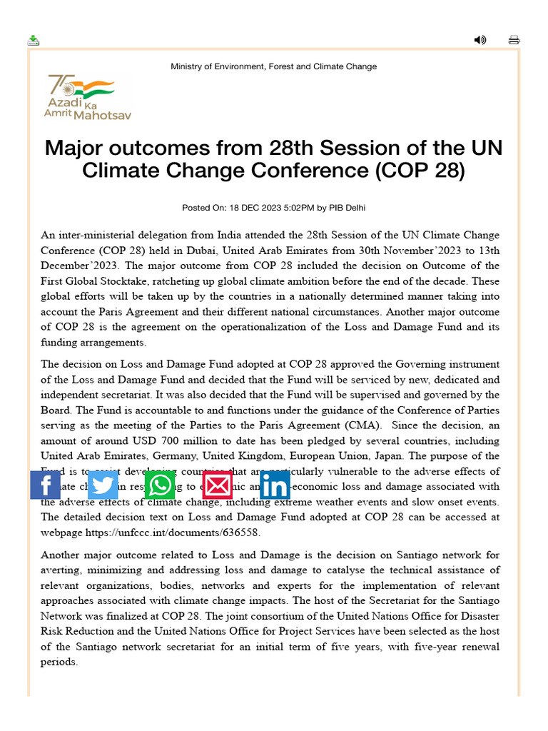 Cop28 | PDF | Change | Environment
