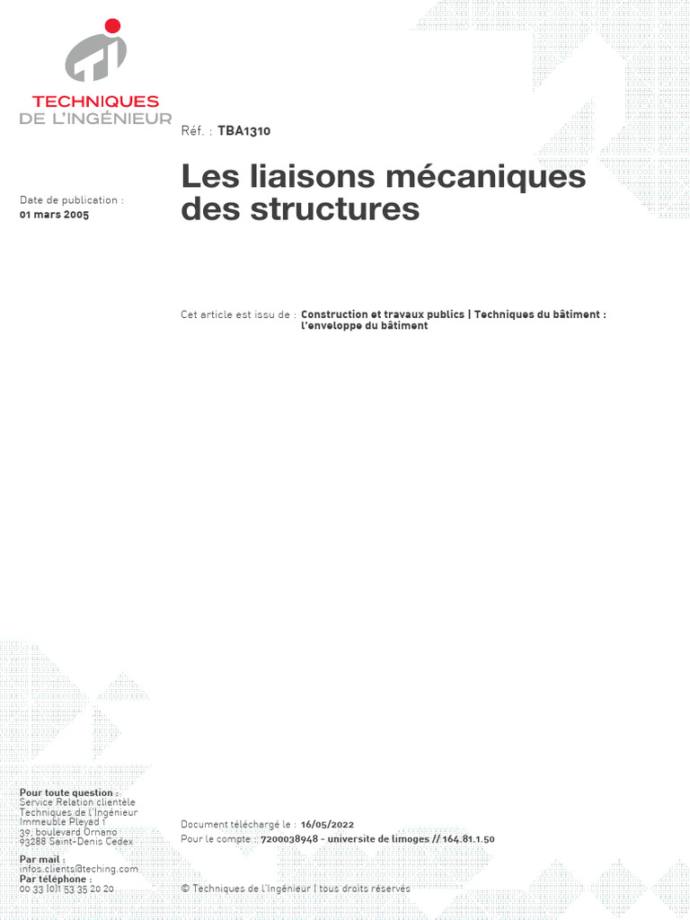 Liaisons mécaniques en structures | PDF | Élasticité (Physique) | Mécanique