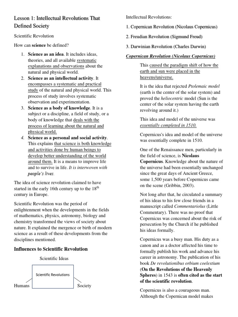 Intellectual Revolutions in Science | PDF | Science | Nicolaus Copernicus