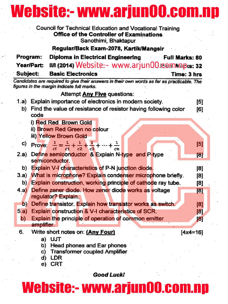 Basic Electronics 2078 | PDF
