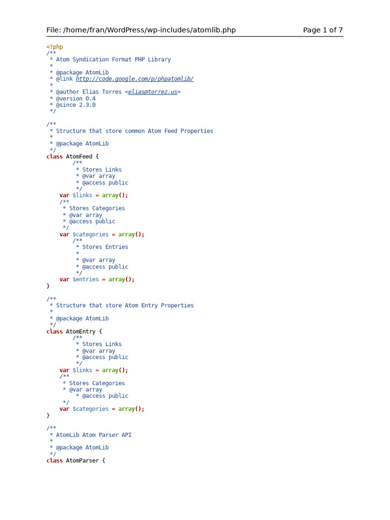 Atomlib | PDF | Html | Php