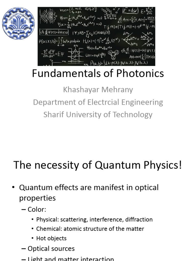 Fundamentals Phtonics | PDF | Photon | Electron