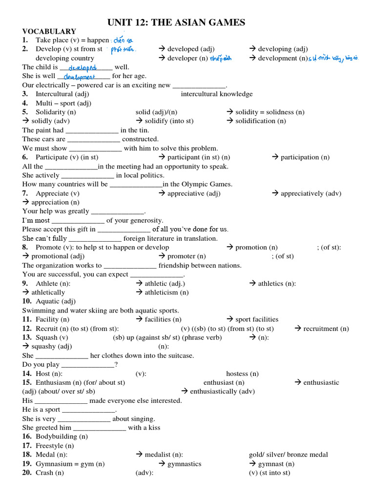 UNIT 12 Grade 12 | PDF | Sports