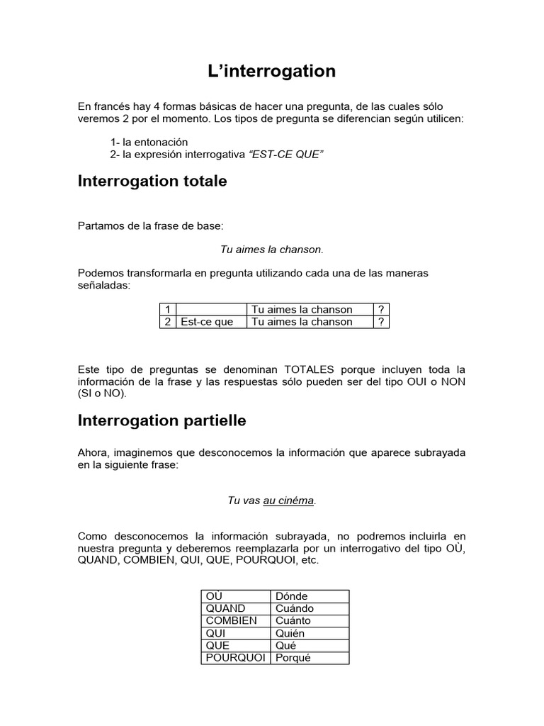 L'Interrogation | PDF