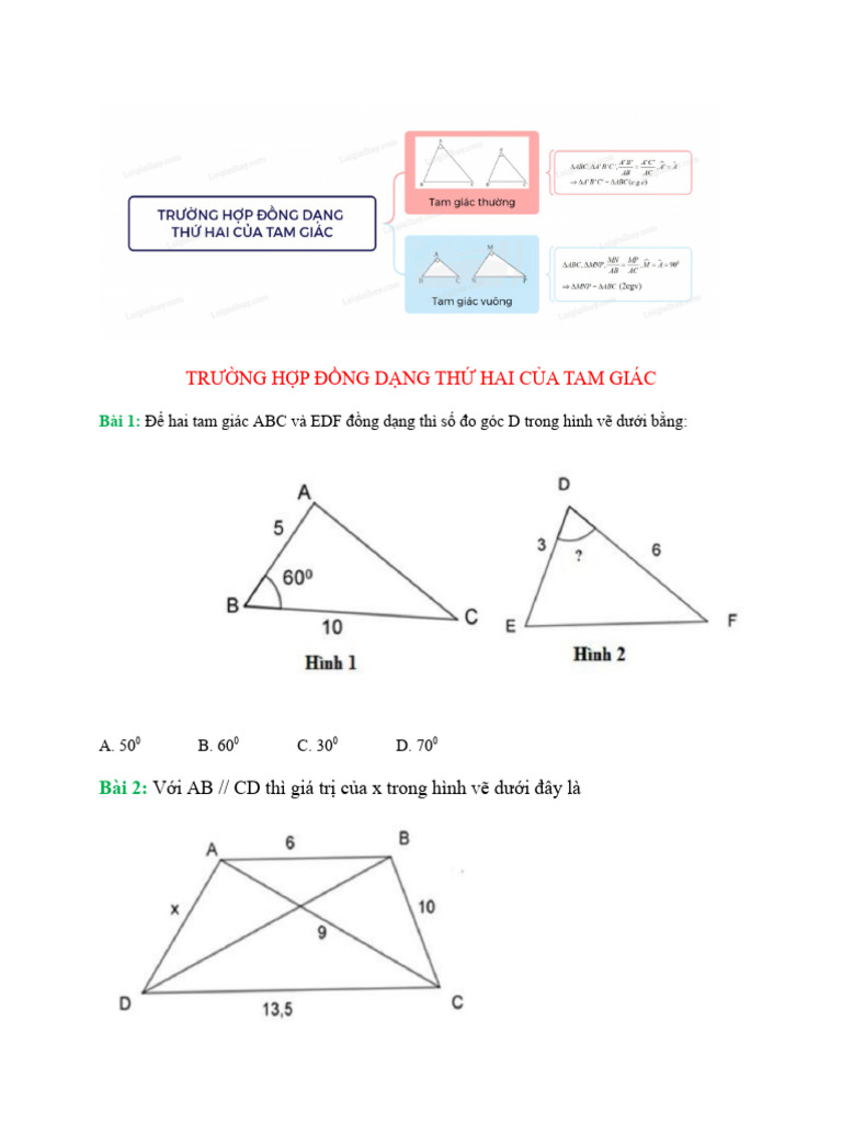 Trư NG H P Đ NG D NG TH Hai C A Tam Giác | PDF