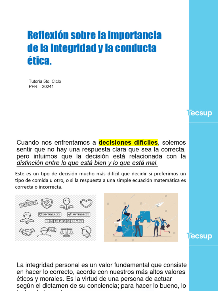 Reflexión Sobre La Importancia de La Integridad y | PDF