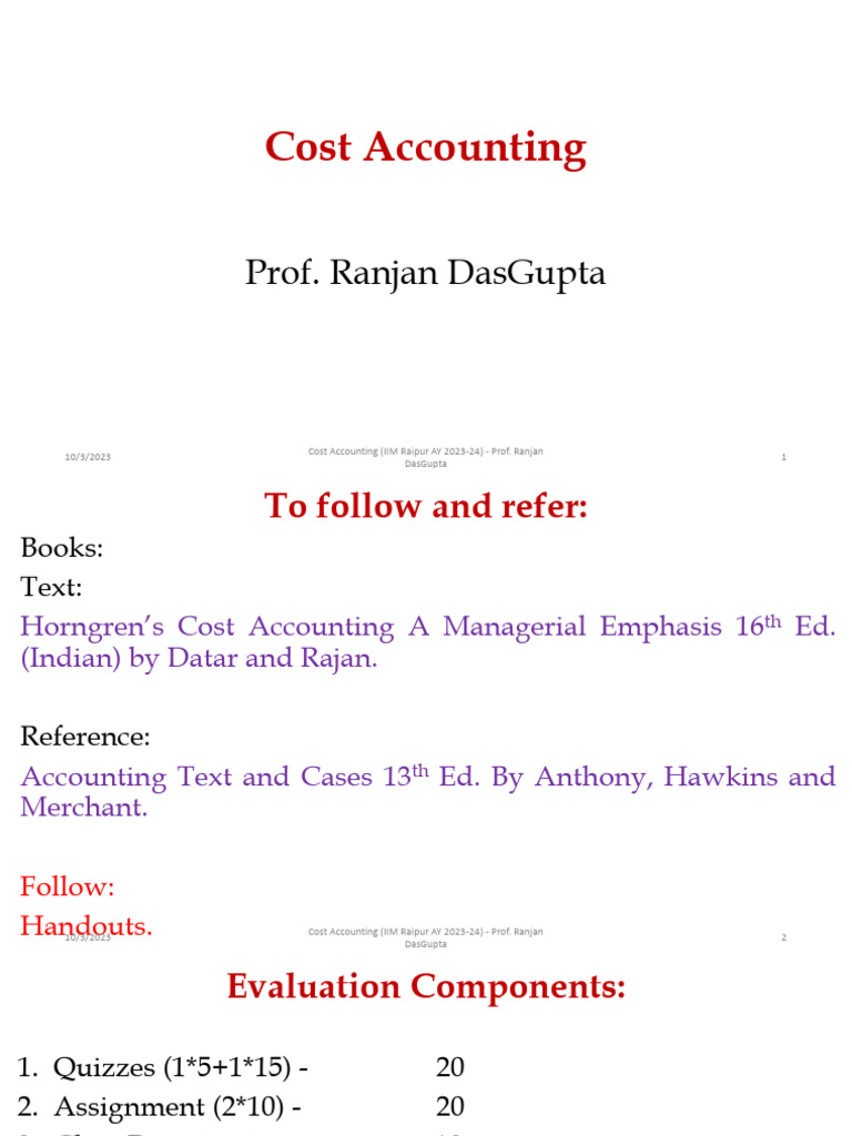 COA Session 1 Handout | PDF | Cost Accounting | Inventory COA Session 1 Handout | PDF | Cost Accounting | Inventory