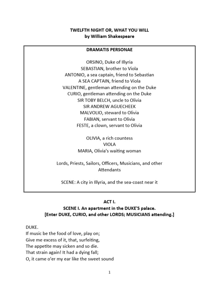Twelfth Night or | PDF | Twelfth Night
