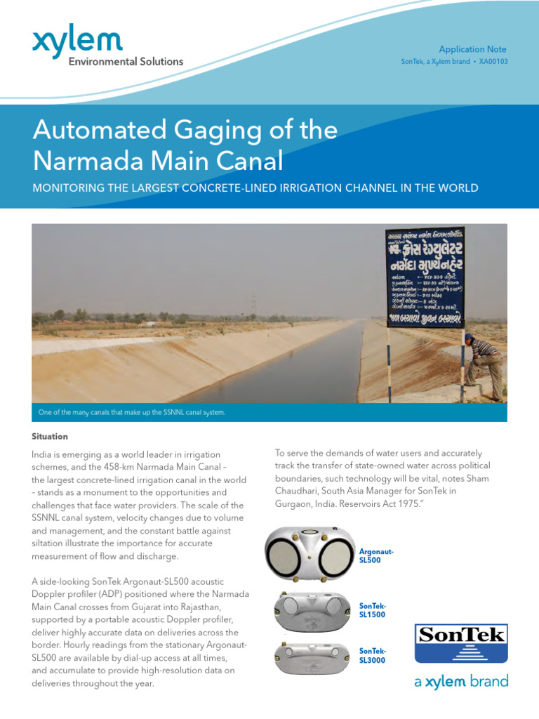 Narmada Canal Automated Flow Monitoring | PDF | Discharge (Hydrology) | Water