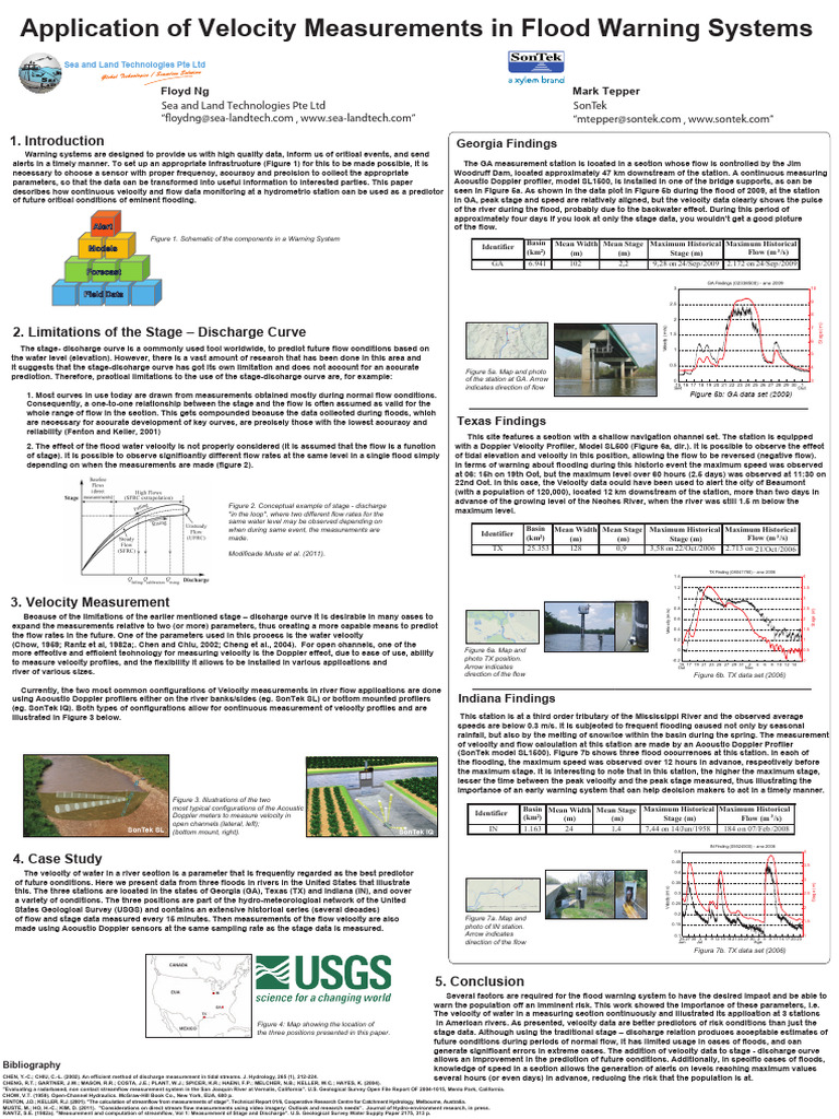 SL Iq Application of Velocity Measurements in Flood Warning Systems Poster | Download Free PDF ...