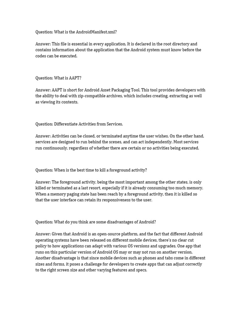 Android Development FAQ Guide | PDF | Android (Operating System) | Operating System