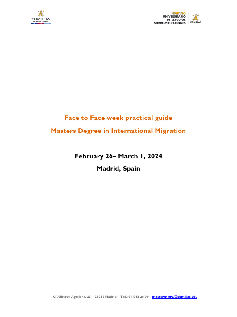 Face To Face Week Practical Guide - 2023-24 | PDF | Qualitative ...