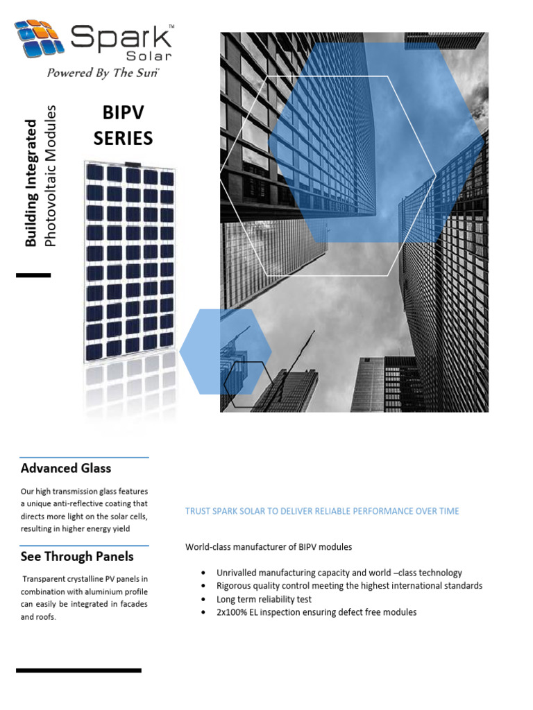 BIPV Series - Spark Solar M10 | PDF | Photovoltaic System | Photovoltaics