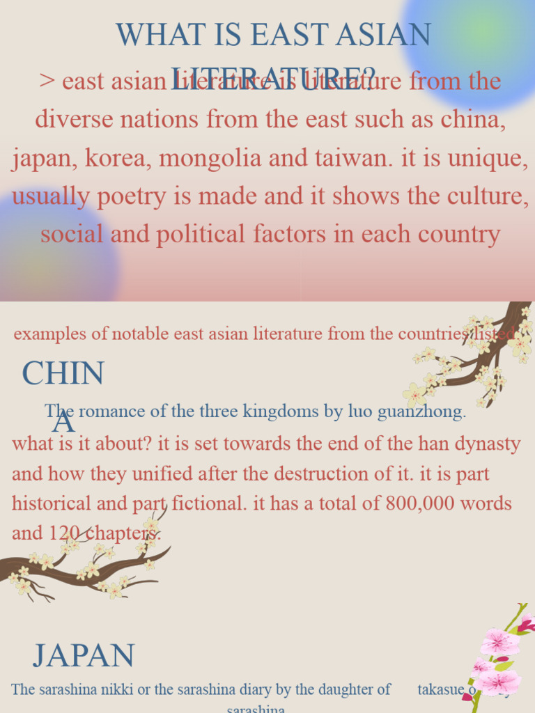 Overview of East Asian Literature | PDF