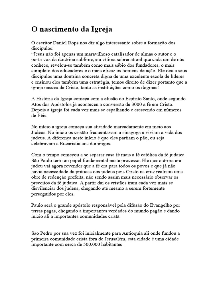 Historia Da Igreja Pdf Igreja Católica Apóstolo Paulo
