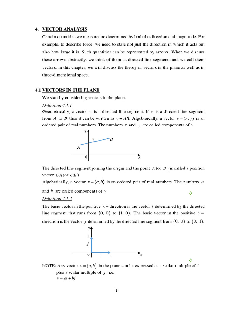 Vector Analysis | PDF | Vector Space | Acceleration
