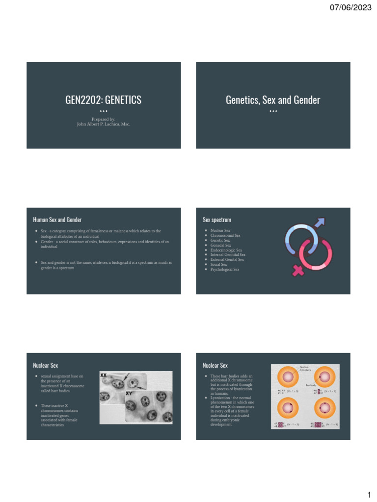 Genetics, Sex and Gender | PDF | Sex Organ | Sex