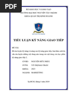 Biểu Mẫu Tiểu Luận KNGT - HP2 | PDF