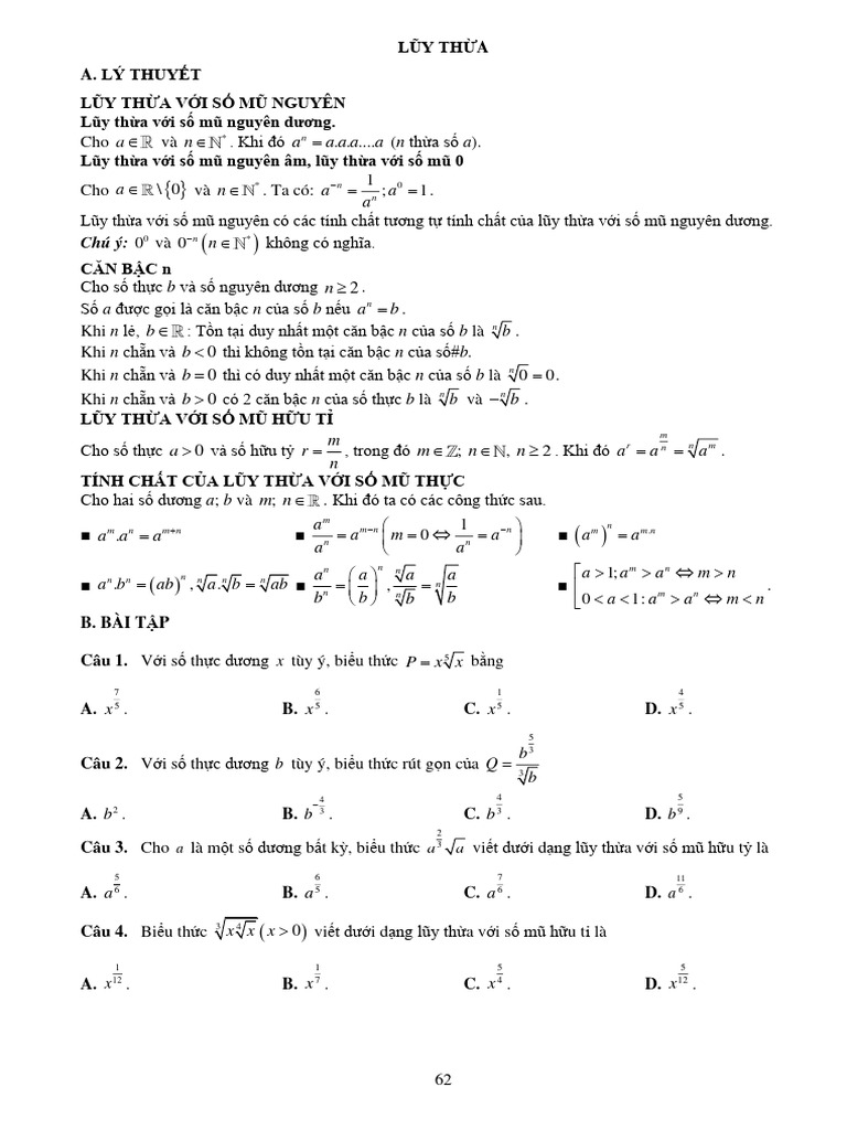 B8.Luy Thua, Rut Gon Luy Thua | PDF