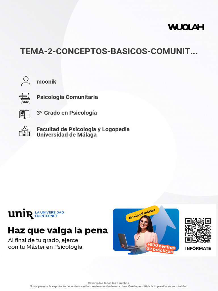 Wuolah Free TEMA 2 CONCEPTOS BASICOS COMUNITARIA | PDF | Felicidad | Bienestar