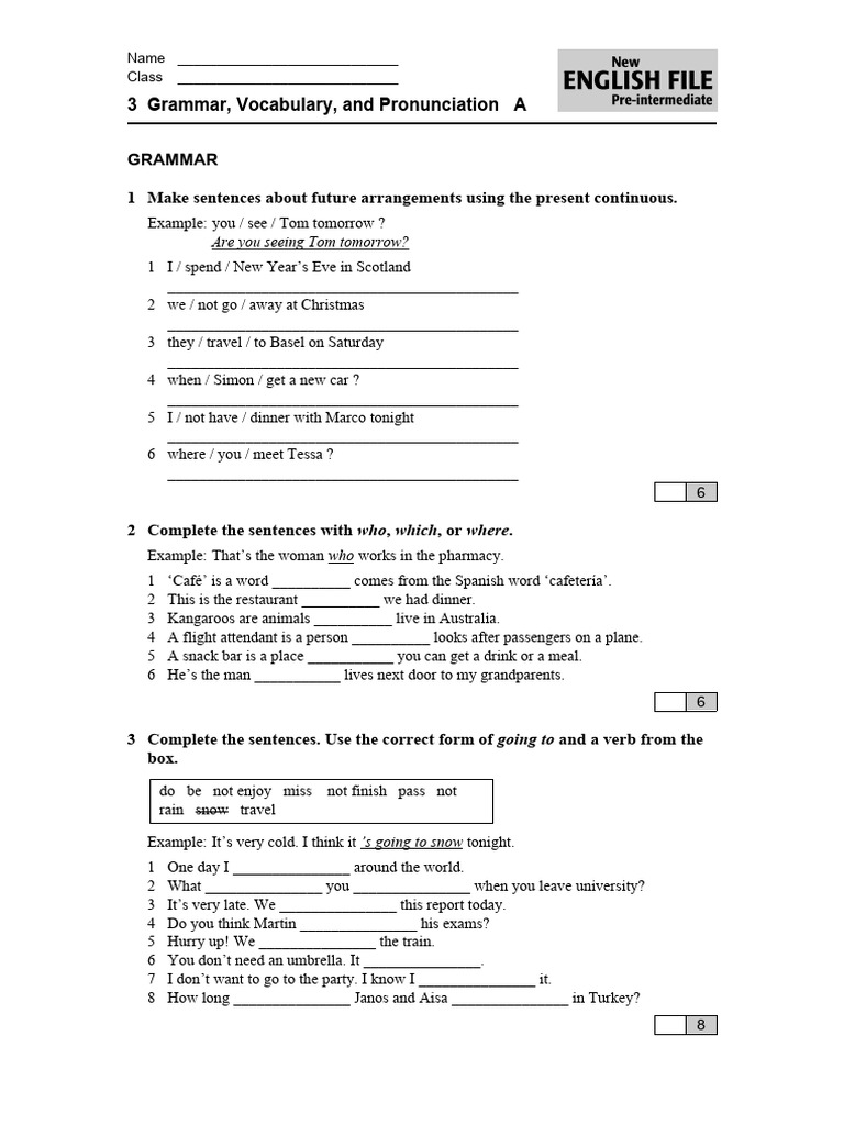 EIC 2 Practice Exercises - Unit 3 | PDF | Linguistics