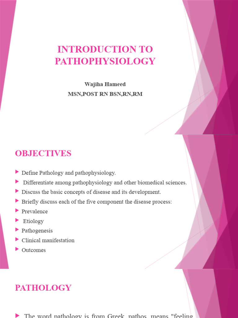 Introduction To Pathophysiology Lecture1 | PDF | Pathology | Infection