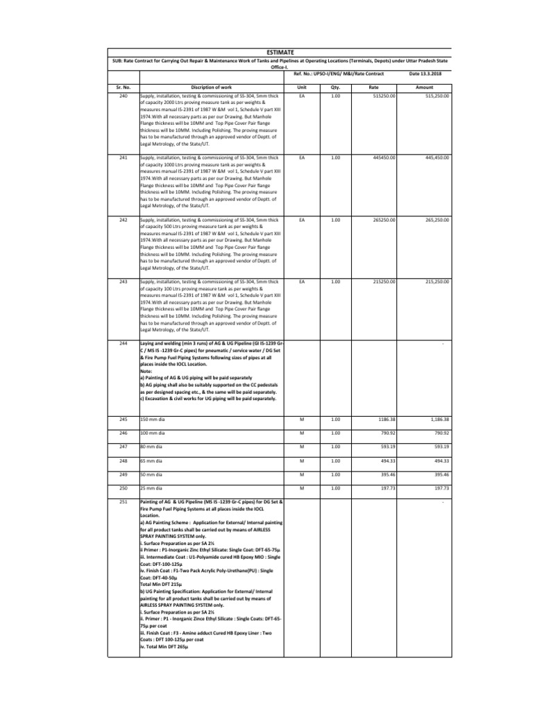 SORPT18 - PIPING BOQ - Copy 13 | PDF | Pipe (Fluid Conveyance) | Industrial Processes