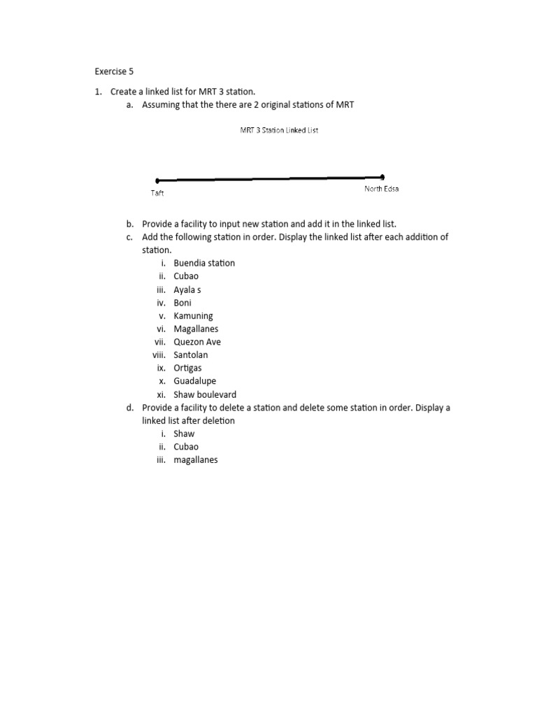 Exercise 5 Linked List V2 Pdf 