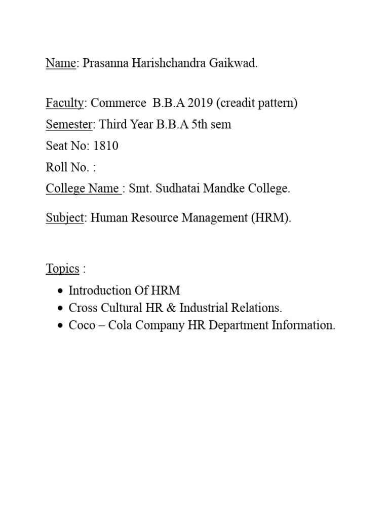 5th Sem HRM | PDF | Human Resource Management | Employment