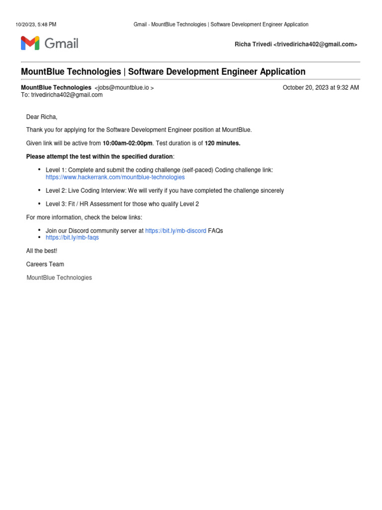 Gmail - MountBlue Technologies - Software Development Engineer ...