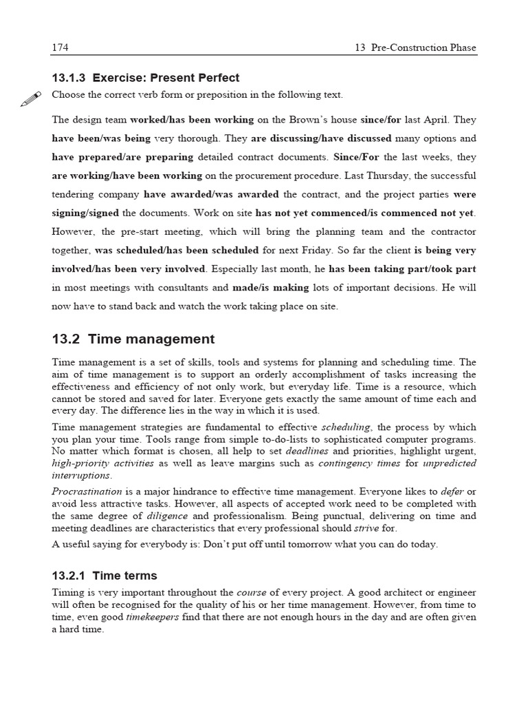 English For Architects and Civil Engineers - Time Management | PDF ...