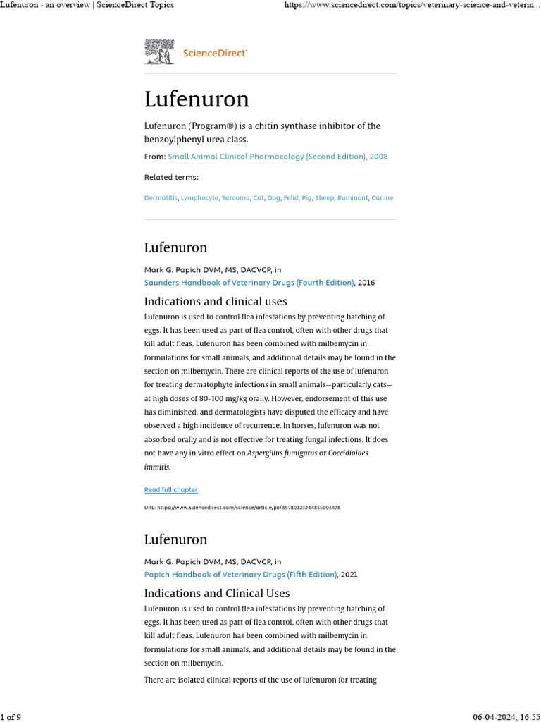 Lufenuron - an overview ScienceDirect Topics | PDF