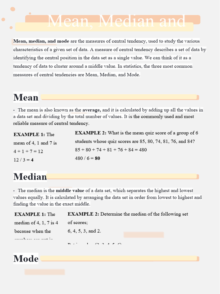 Understanding Mean, Median, Mode | PDF