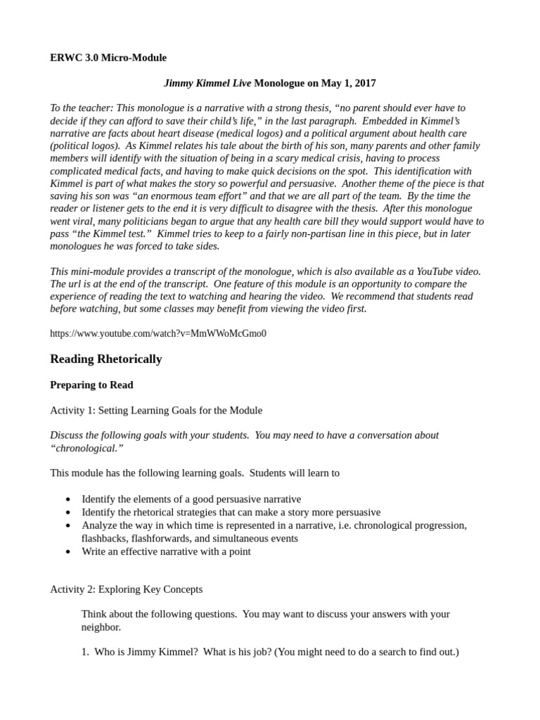 Micro Module | PDF | Rhetoric | Narrative