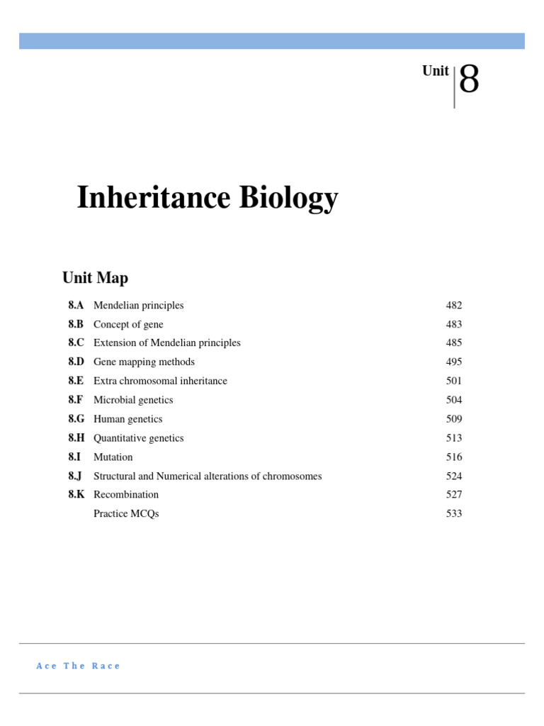 Unit 8 Inheritance Biology CSIR UGC NET Life Sciences | PDF | Dominance ...