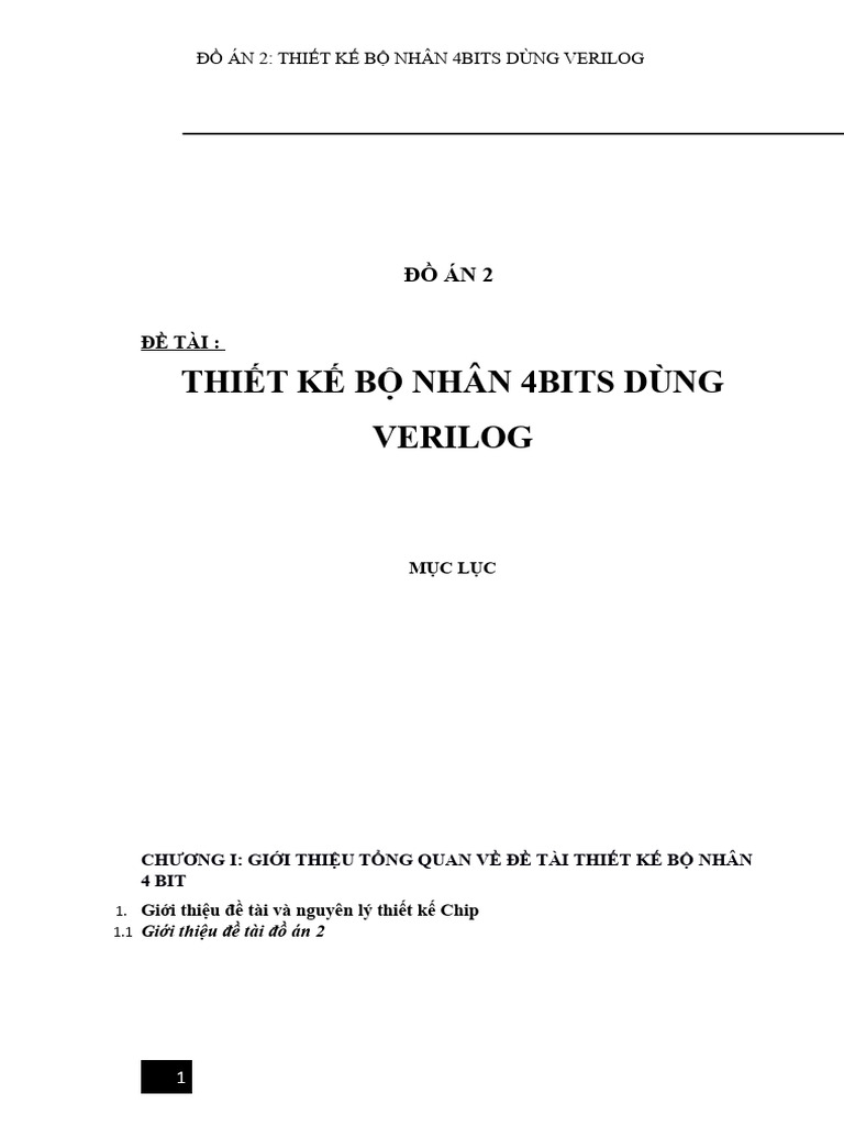 (123doc) - Thiet-Ke-Bo-Nhan-4bits-Dung-Verilog-Co-Code | PDF