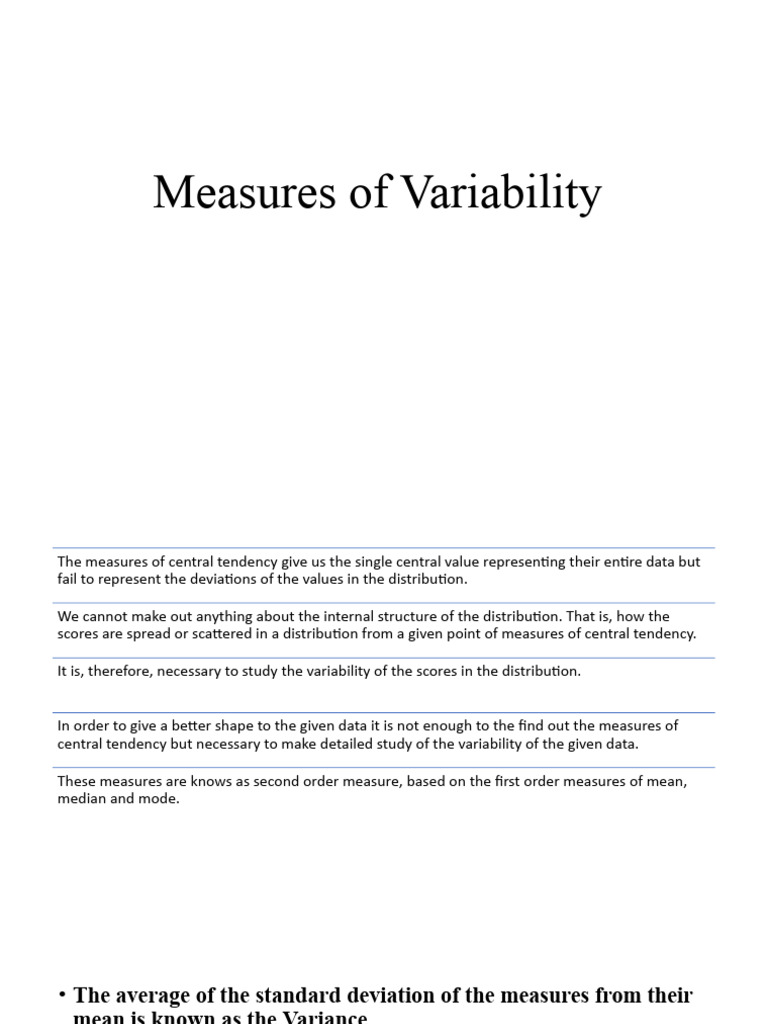 Measures of Variablity | PDF | Standard Deviation | Applied Mathematics