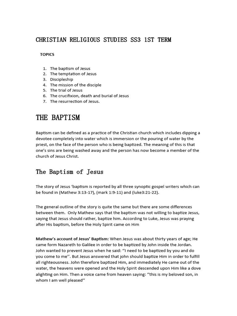 Christian Religious Studies Study Lesson | PDF | Jesus | Herod Antipas
