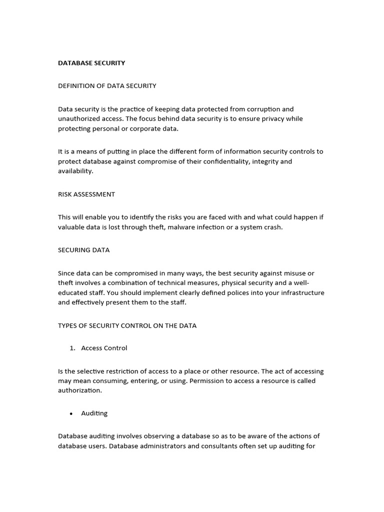 Database Security Pdf Information Security Databases