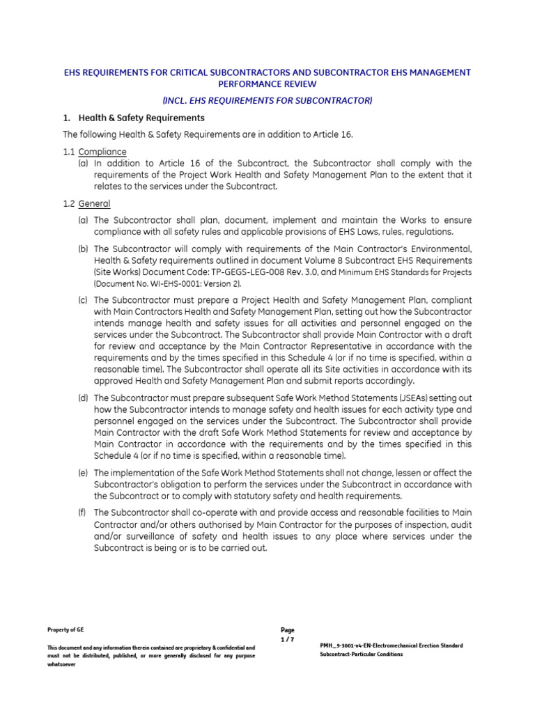 EHS Requirements | Download Free PDF | Personal Protective Equipment ...