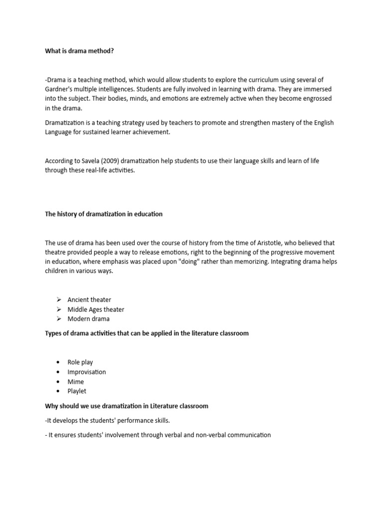 Drama Method | PDF | Language Arts & Discipline