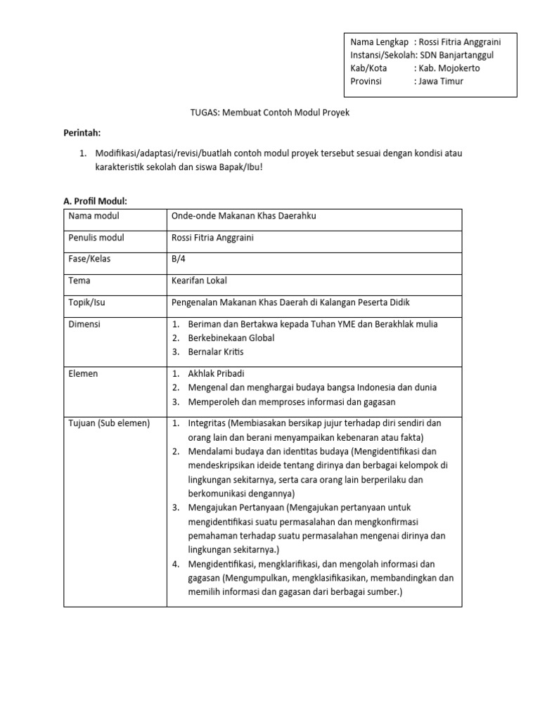 Tugas 04 - Proyek Profil Contoh | PDF | Karier & Perkembangan | Seni