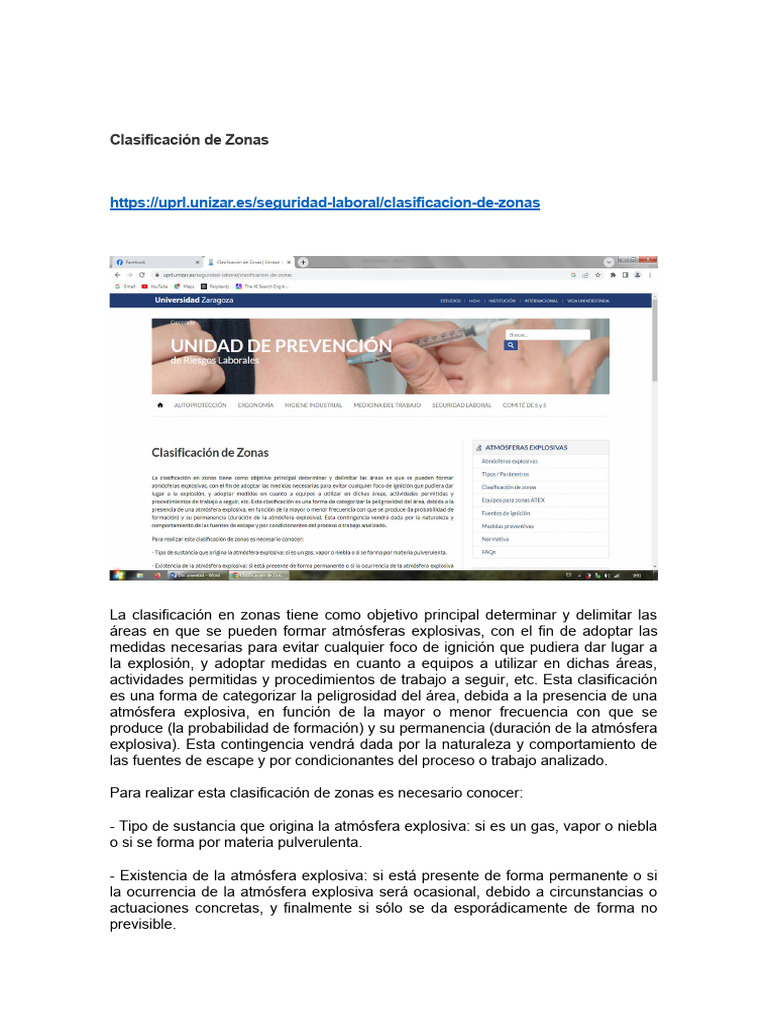 Clasificación de Zonas | PDF | Atmósfera | Gases