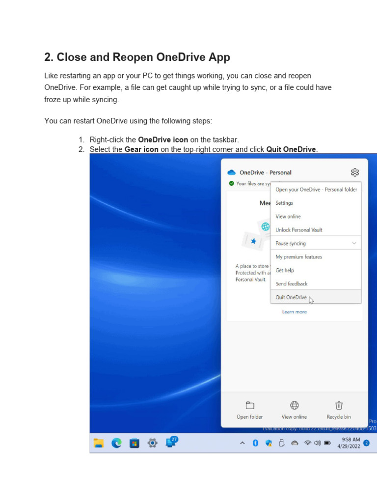 Ways To Fix OneDrive Not Syncing | PDF | Microsoft Windows | Windows 10