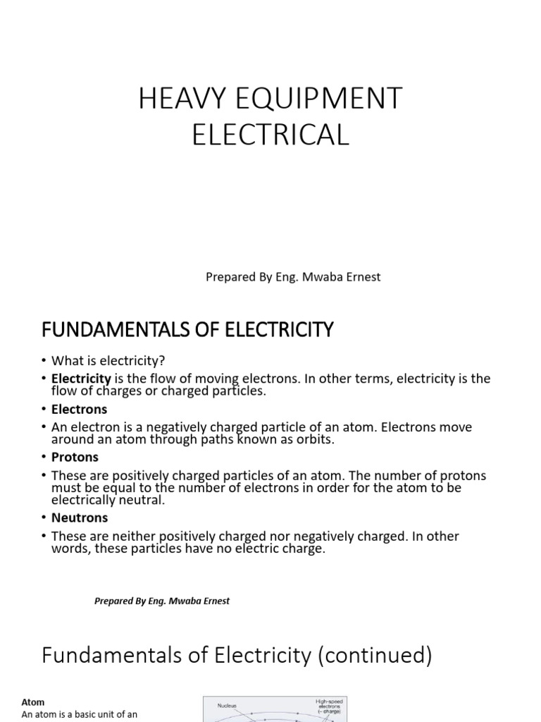 Fundamentals of Electricity in Heavy Equipment | PDF | Electromagnetic ...